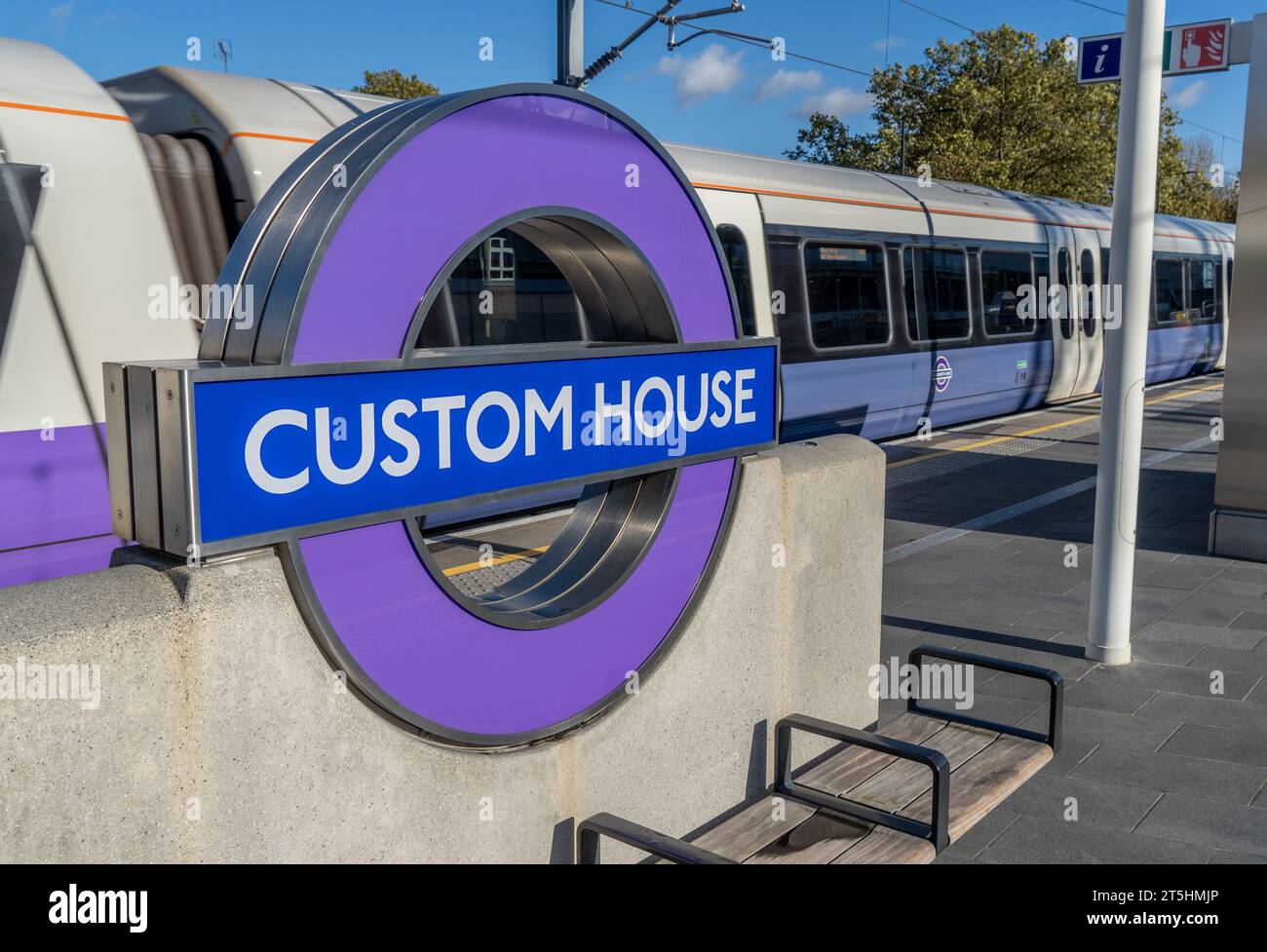 Custom House train station on the Elizabeth Line in London,England,UK ...