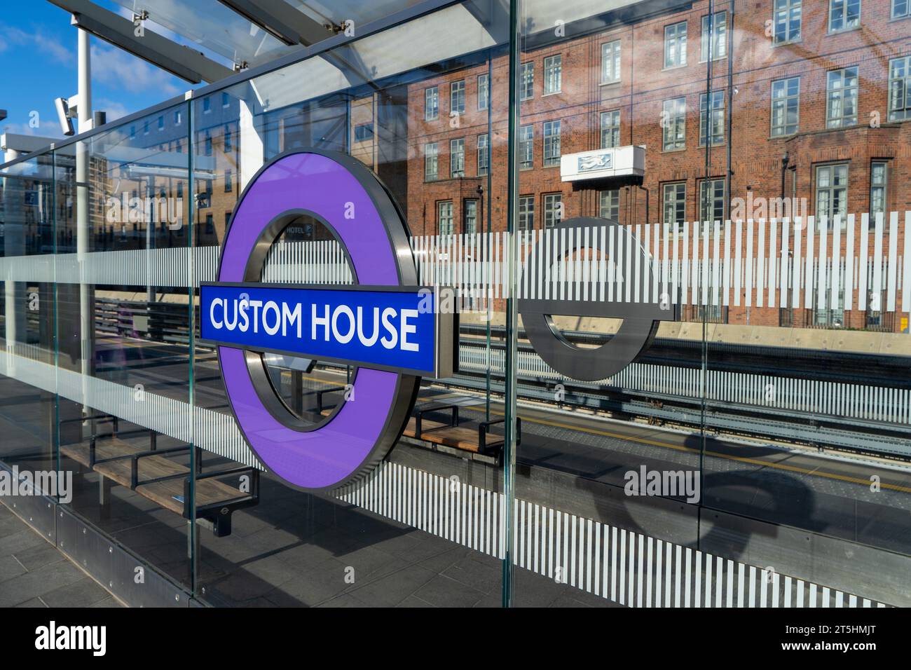 Custom House train station on the Elizabeth Line in London,England,UK ...