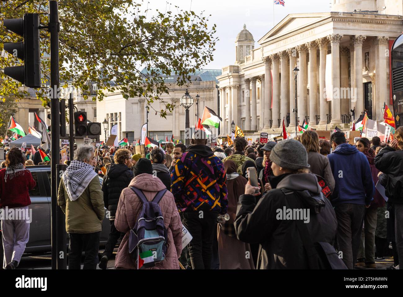 Crowd marches palestinian flags hi-res stock photography and images - Alamy