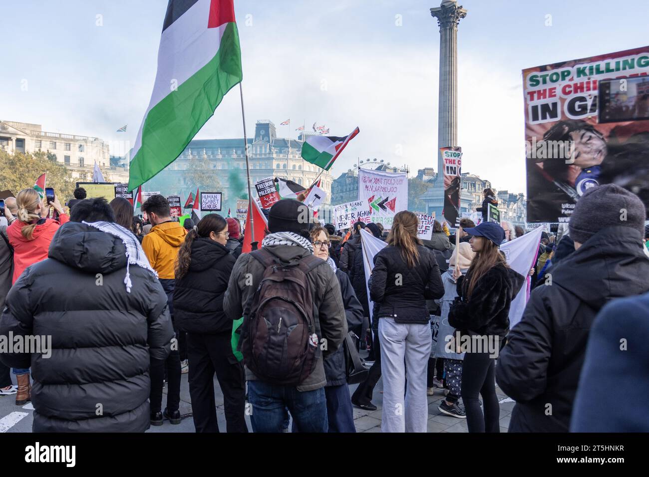 London Palestinian Demonstration Trafalgar Square Stock Photo - Alamy