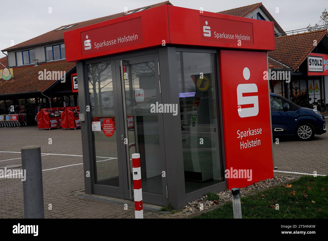Burger/Fehmarn/Germany/04 November 2023/. German sparkasse Holstein atm ...