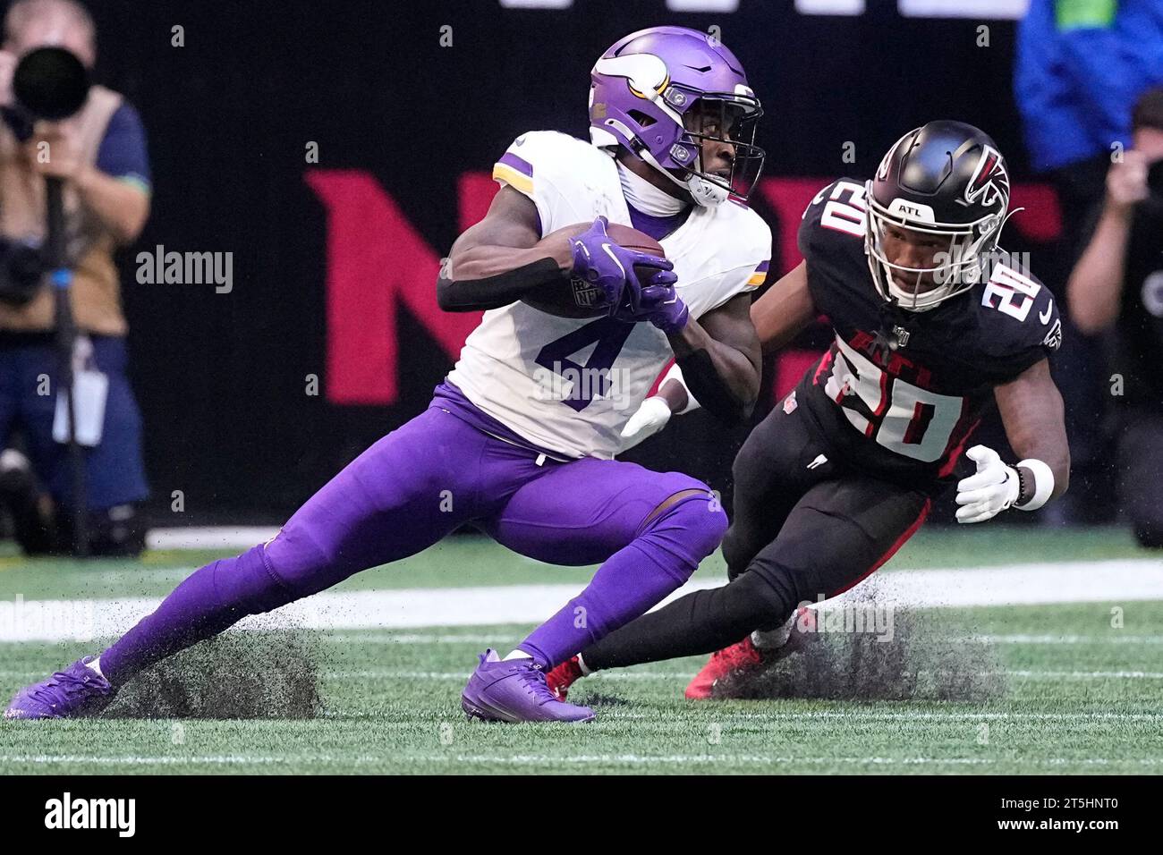 Minnesota Vikings wide receiver Brandon Powell (4) runs after a catch ...