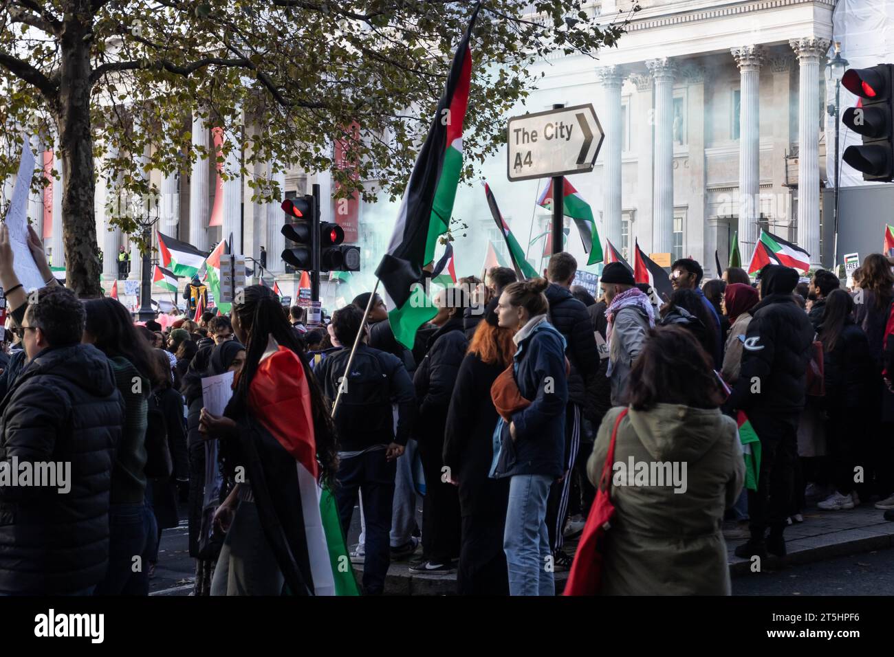 London Palestinian Demonstration Trafalgar Square Stock Photo - Alamy