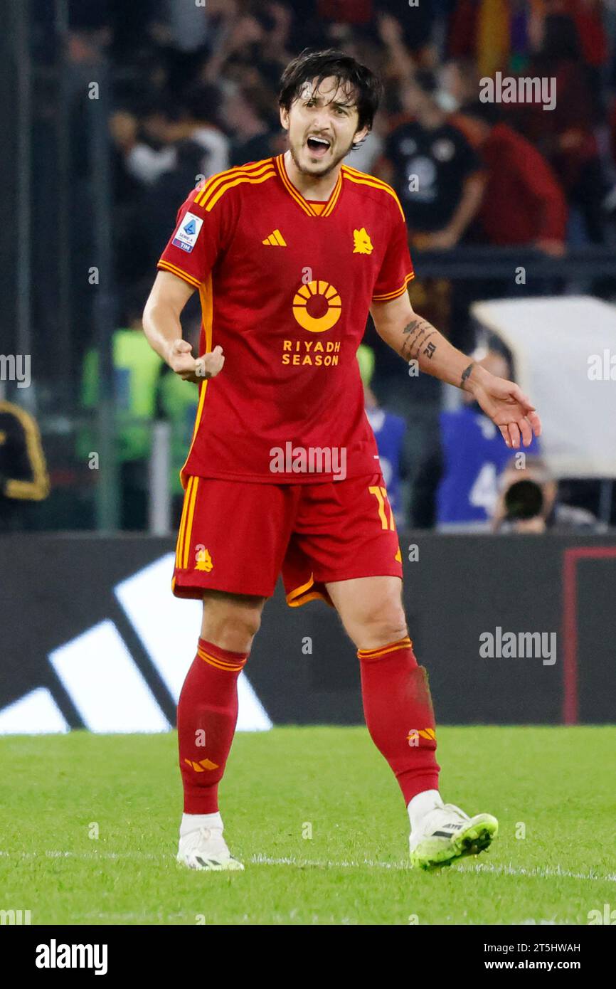 Rome, Italy. 05th Nov, 2023. Sardar Azmoun, of AS Roma, celebrates ...