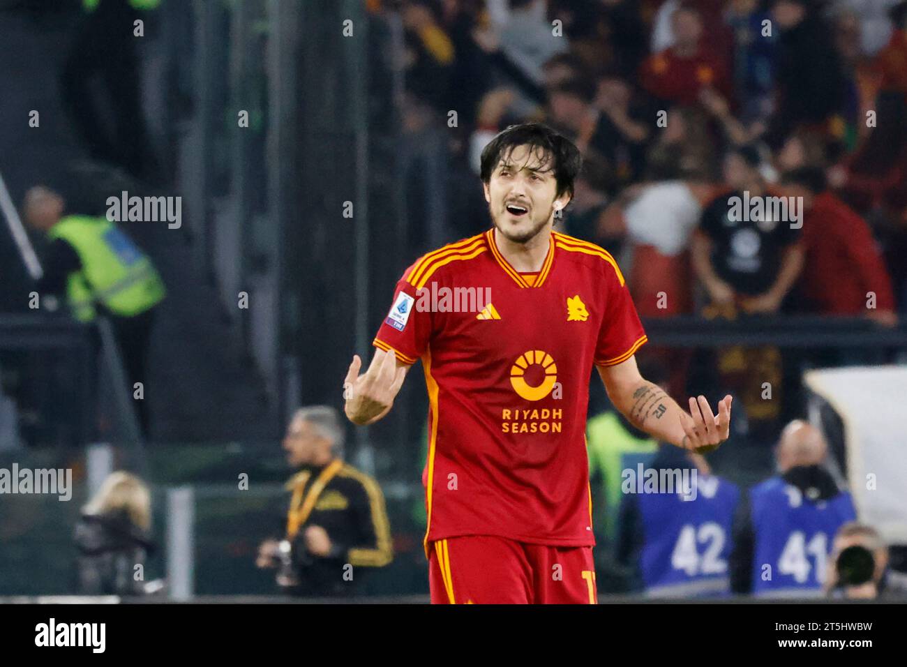 Rome, Italy. 05th Nov, 2023. Sardar Azmoun, of AS Roma, celebrates ...