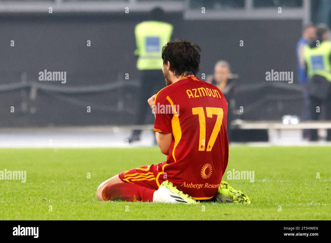 Rome, Italy. 05th Nov, 2023. Sardar Azmoun, of AS Roma, celebrates at ...