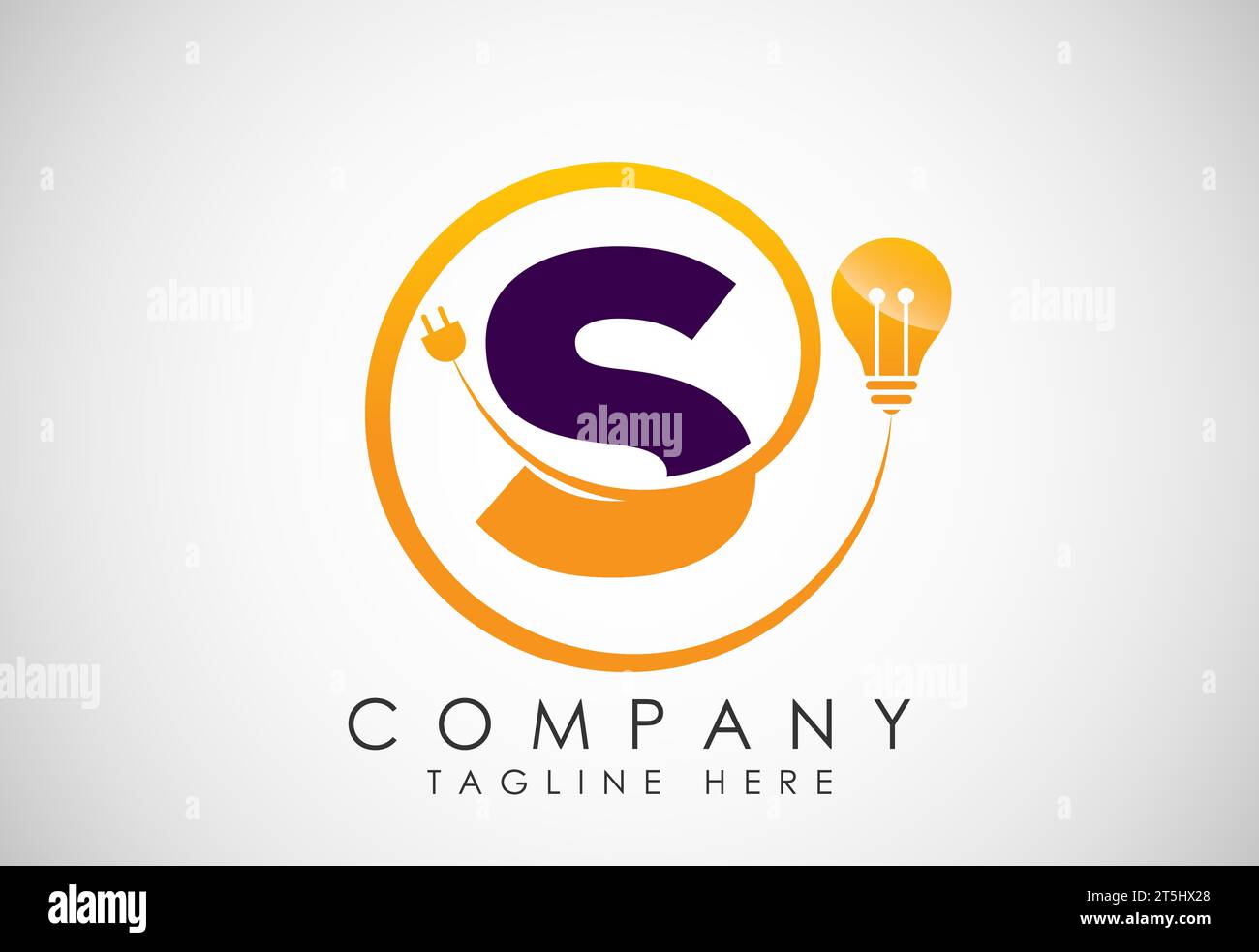 English alphabet with electric bulb and plug. Electricity, industrial ...