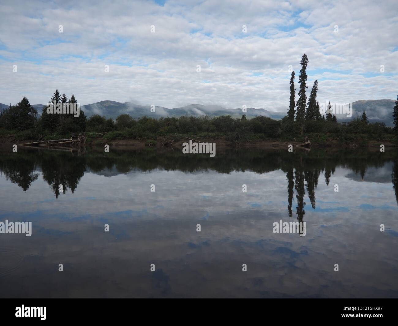 beautiful reflection in river Stock Photo - Alamy