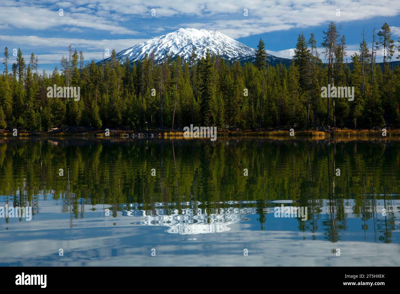 Mt Bachelor at Little Lava Lake, Cascade Lakes National Scenic Byway ...