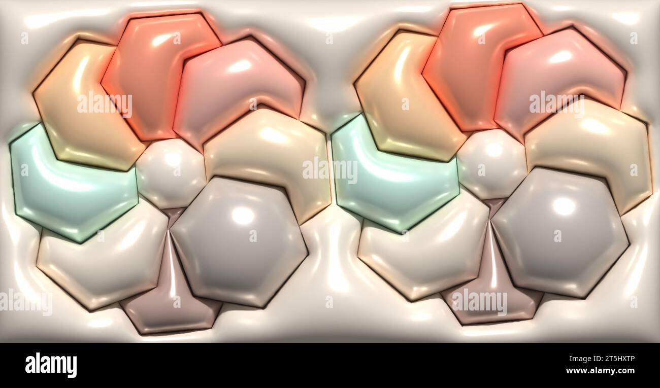 Abstract background with inflated figures on a beige background, 3D rendering illustration Stock ...