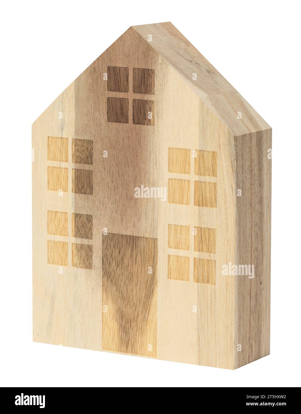 Toy wooden house on white isolated background Stock Photo - Alamy