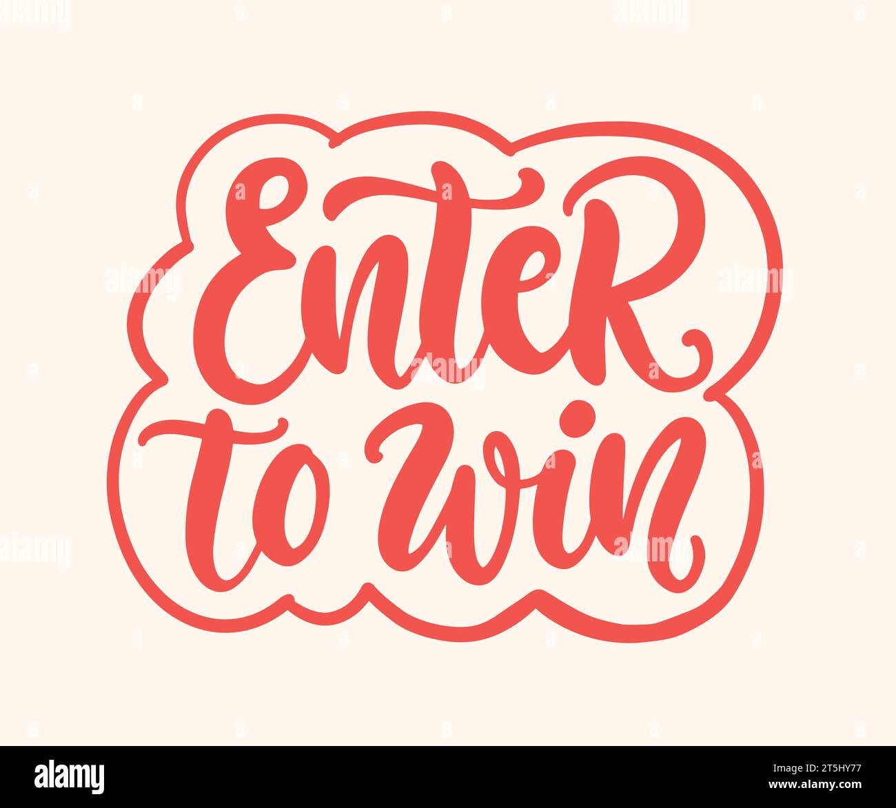 Enter to win Web banner hand written lettering Stock Vector Image & Art ...