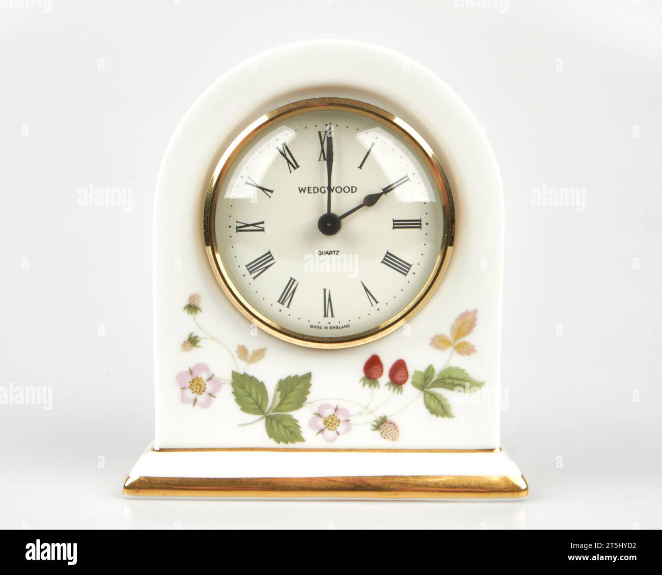 Vintage Wedgwood Wild Strawberry porcelain mantel clock Stock Photo - Alamy
