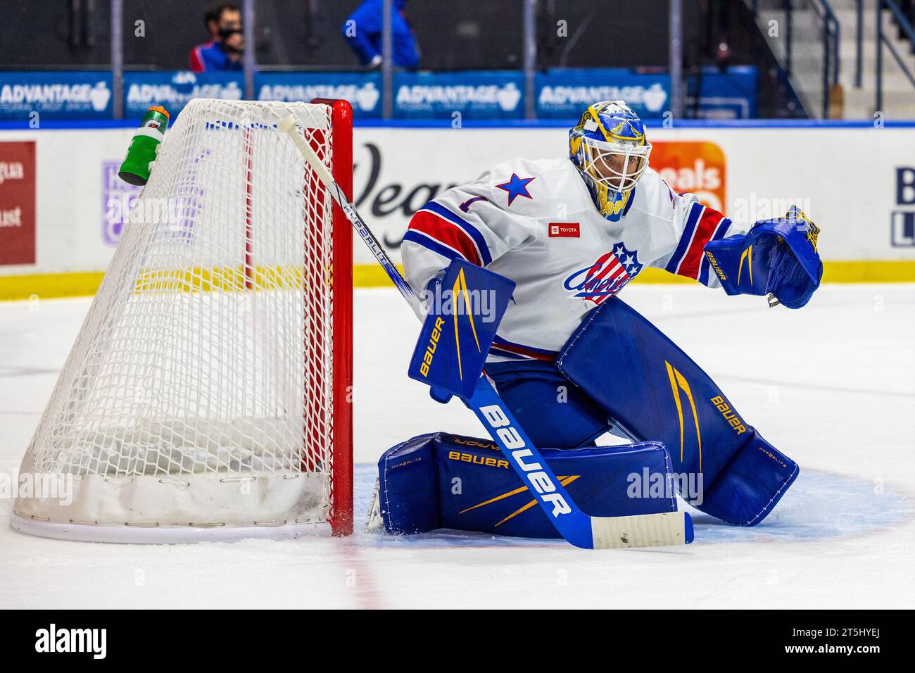 Rochester, New York, USA. 1st Nov, 2023. Rochester Americans goaltender ...