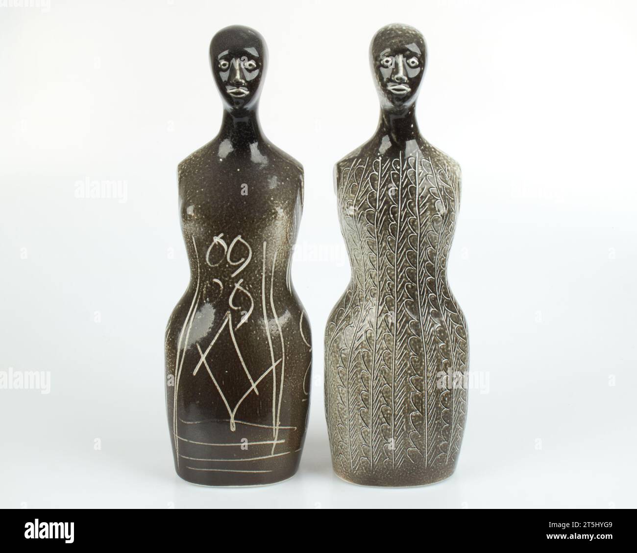 Pair of 1950s William Gordon studio pottery figures Stock Photo - Alamy