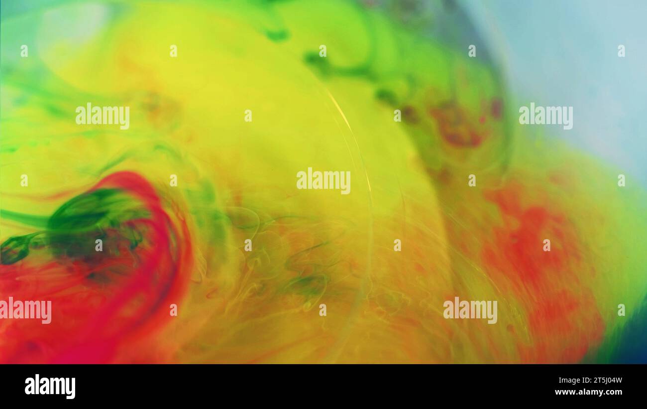 Color mist paint water bubble yellow ink splash Stock Photo - Alamy