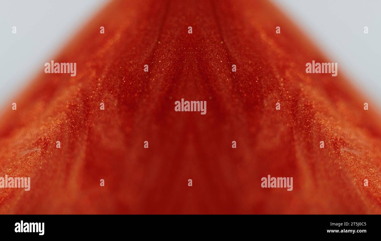 Glitter paint flow sparkling fluid red ink spill Stock Photo - Alamy