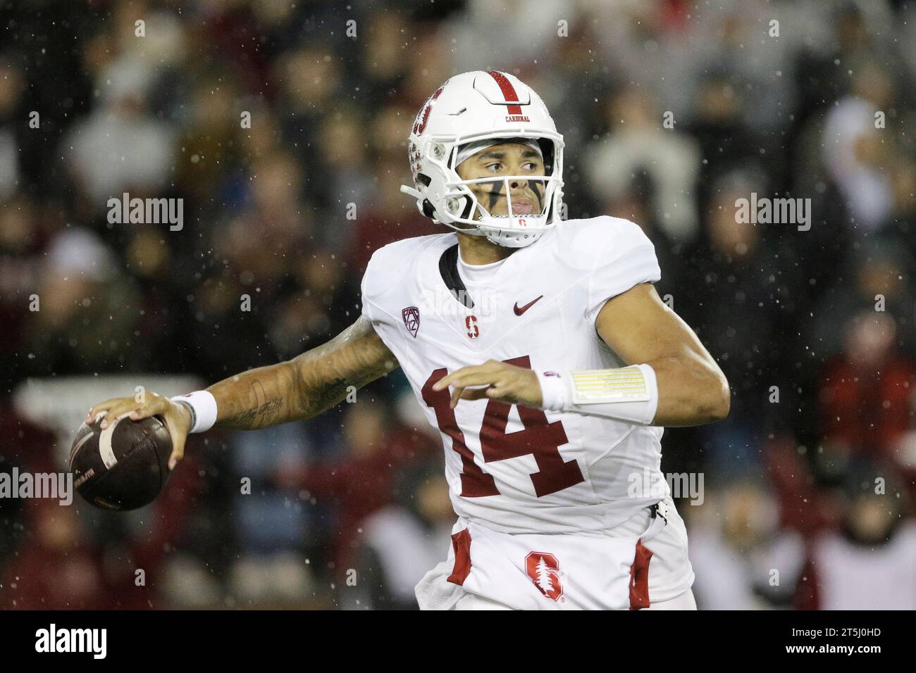 Stanford quarterback Ashton Daniels throws a pass during the first half ...