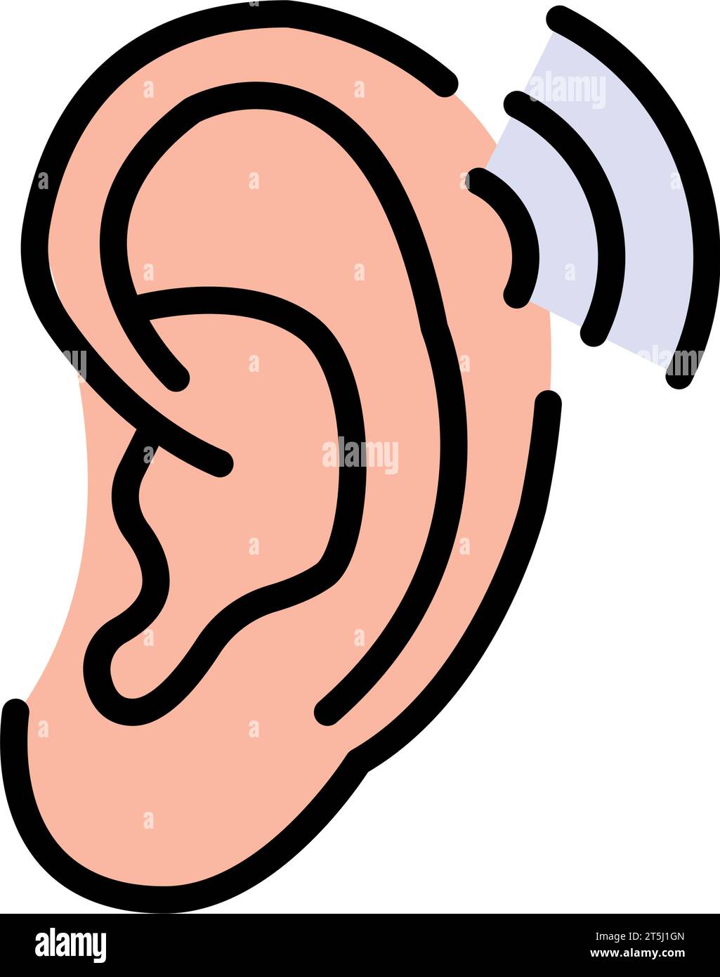 Hearing aid gadget color icon vector. Hearing aid gadget sign. Simple style sign isolated on ...