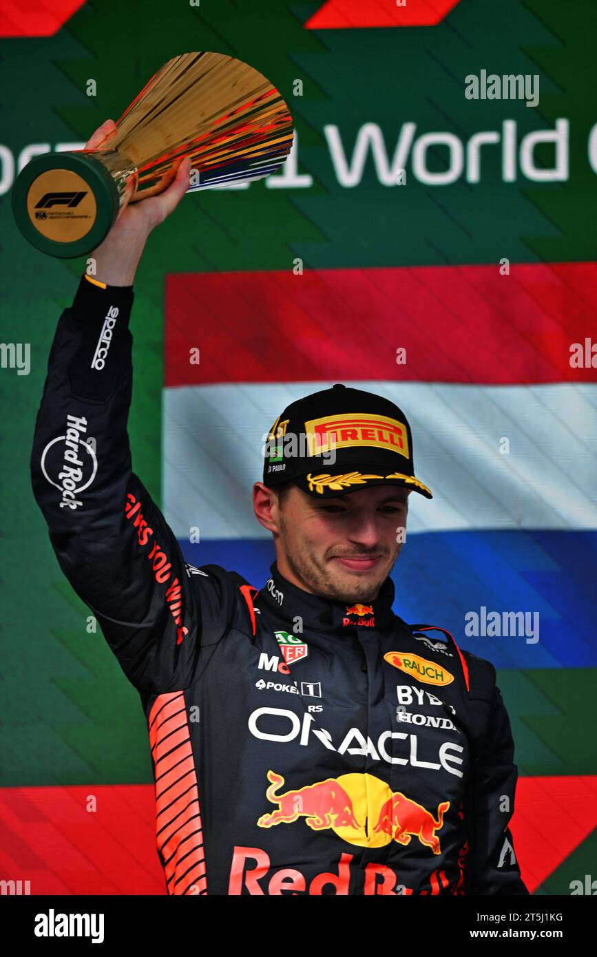 Sao Paulo, Brazil. 05th Nov, 2023. Race winner Max Verstappen (NLD) Red ...
