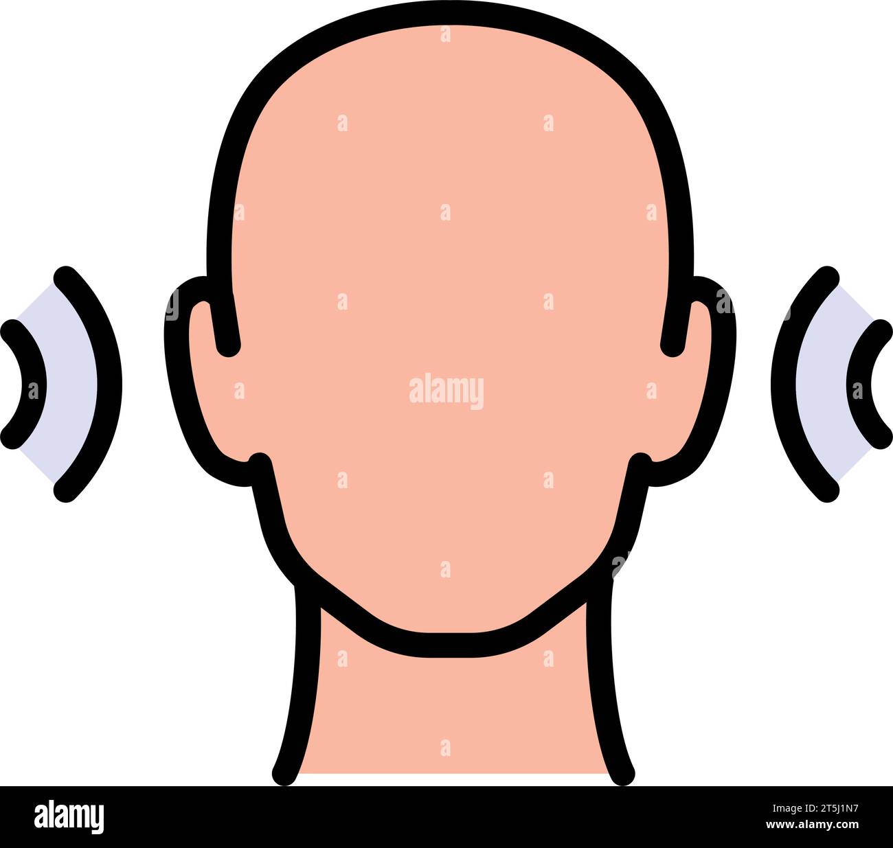 Hearing Aid or loss with Sound Wave. Noise protection tool. Color style ...