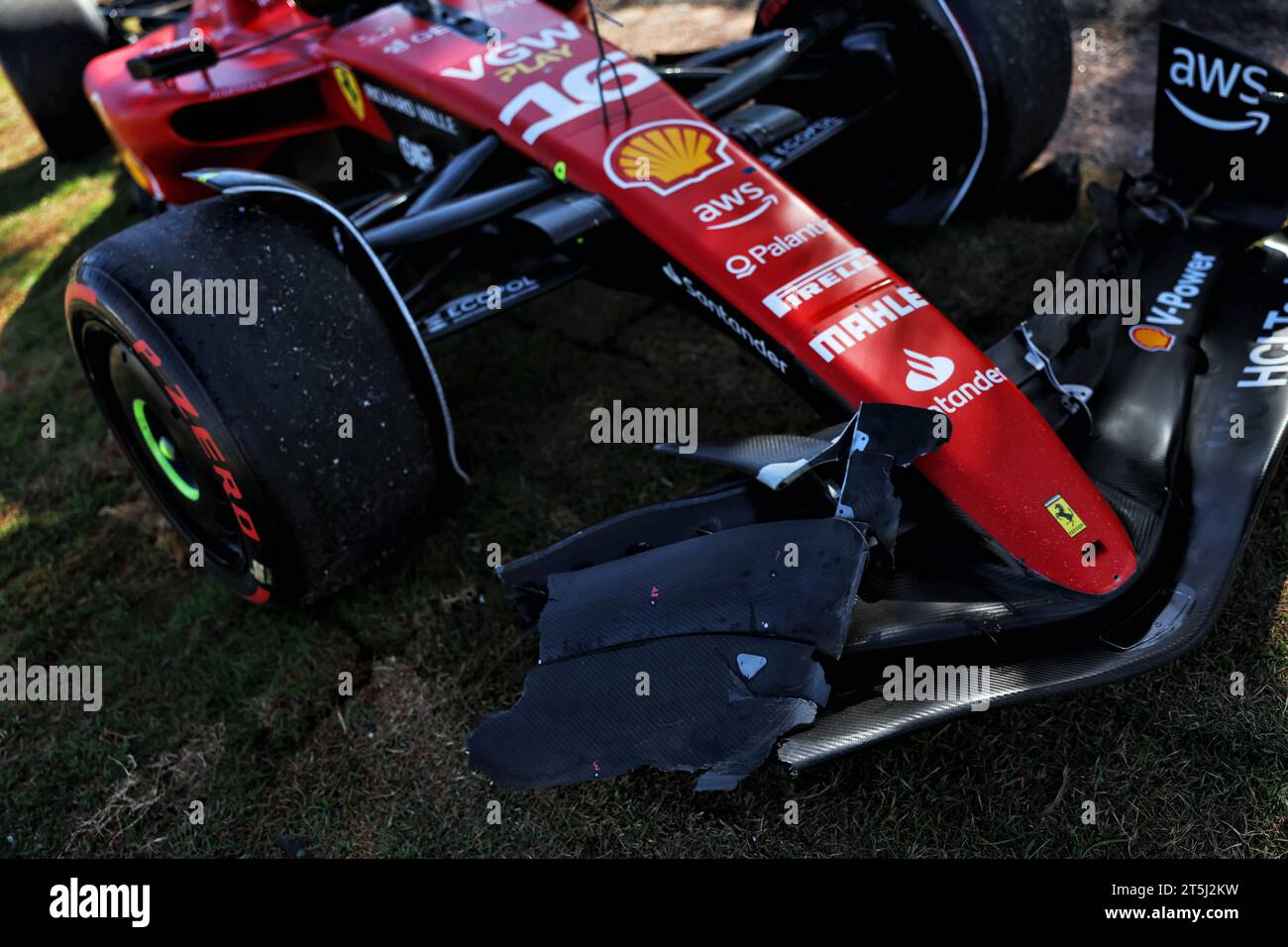 Sao Paulo, Brazil. 05th Nov, 2023. The damaged Ferrari SF-23 of race ...