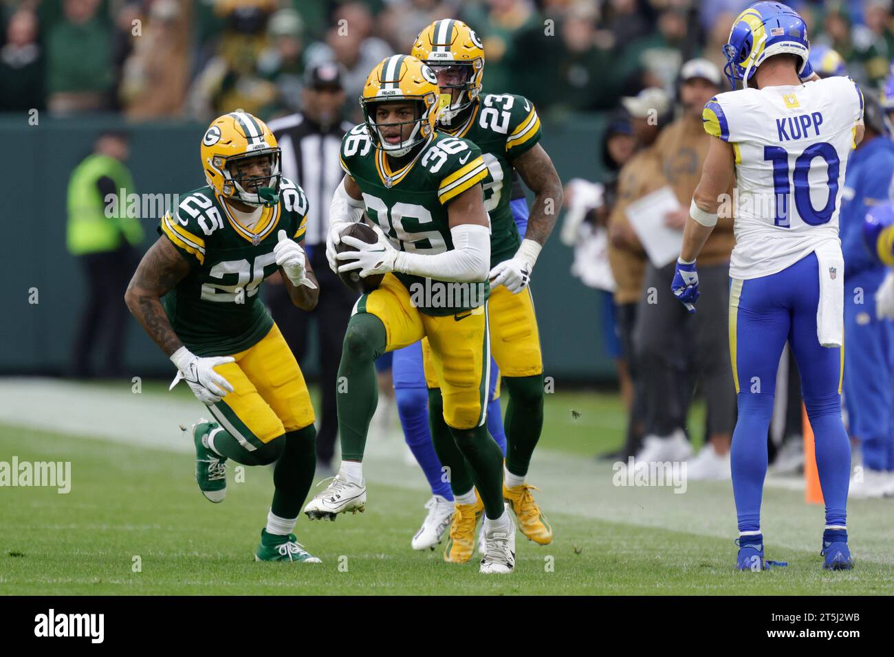 Green Bay Packers safety Anthony Johnson Jr. (36) celebrates after ...