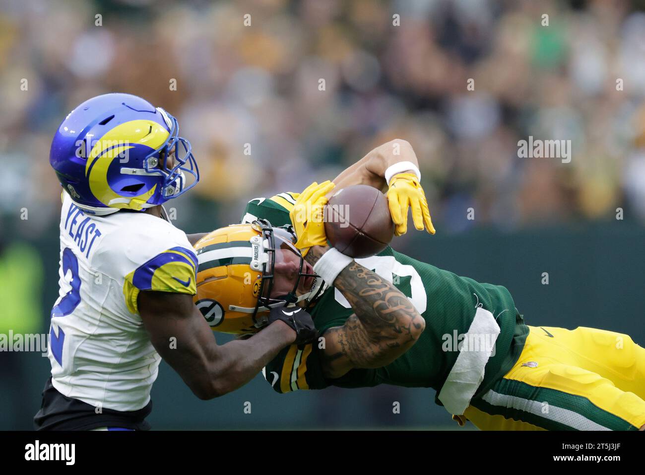 Green Bay Packers wide receiver Christian Watson (9) catches a pass ...