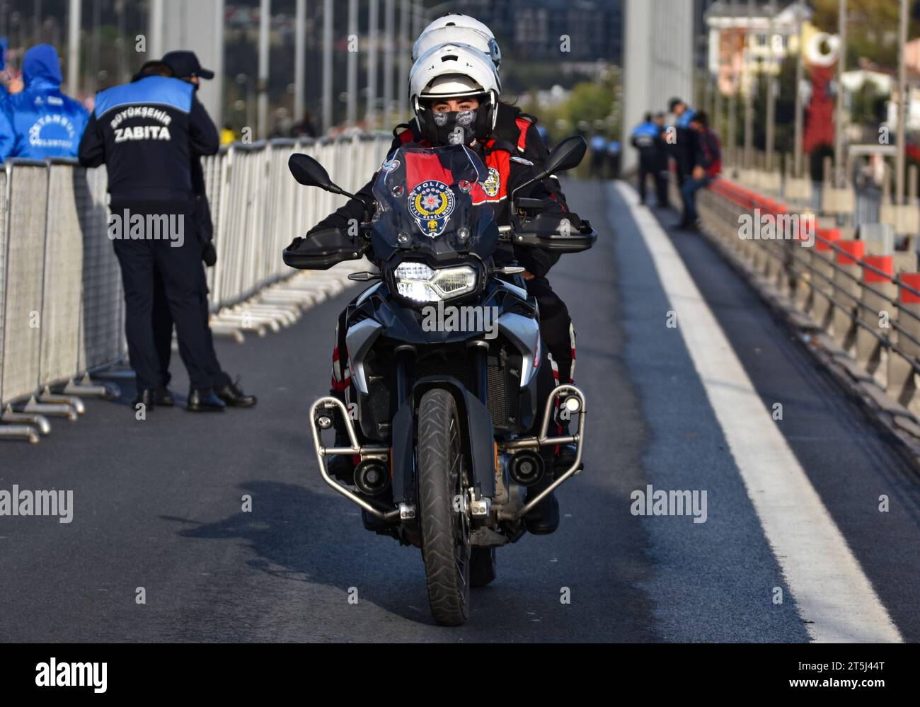 Turkis Motorcycle woman Police , Yunus (Dolphins ) Patrol the bridge ...
