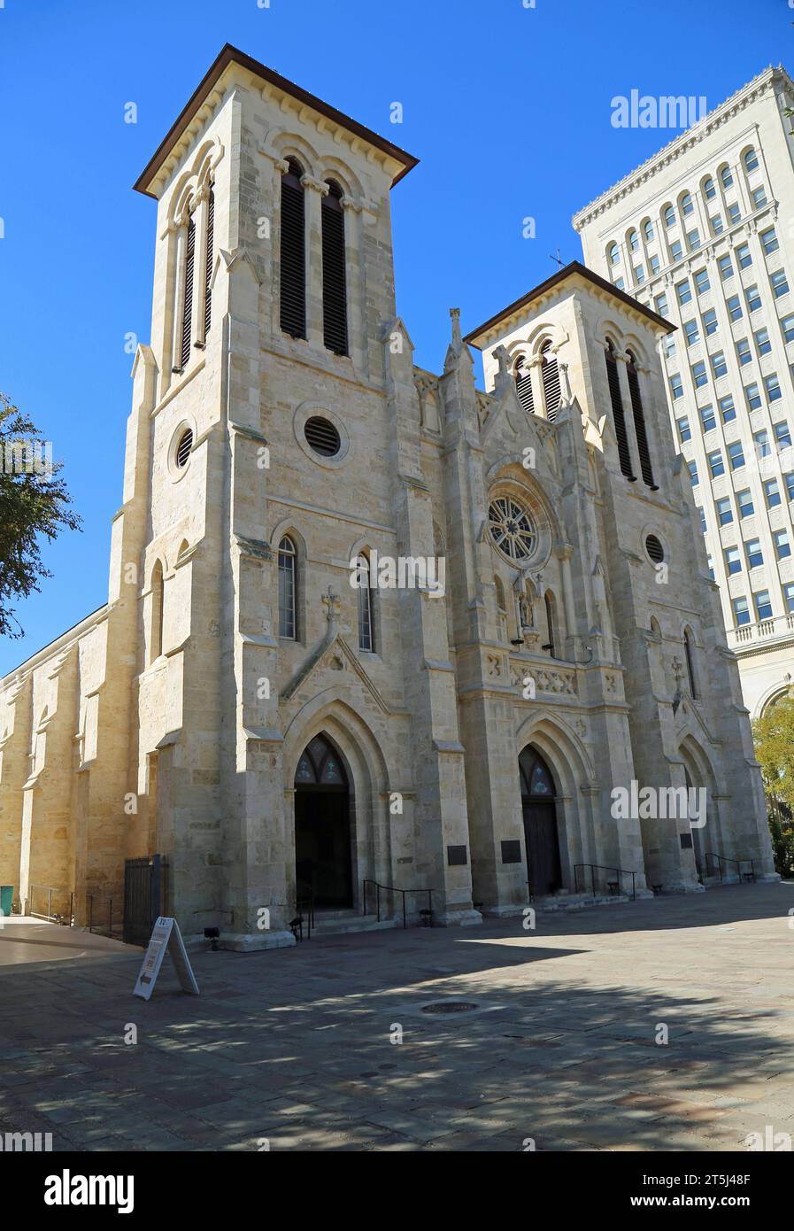 Main Plaza vertical - San Fernando Cathedral, San Antonio, Texas Stock ...
