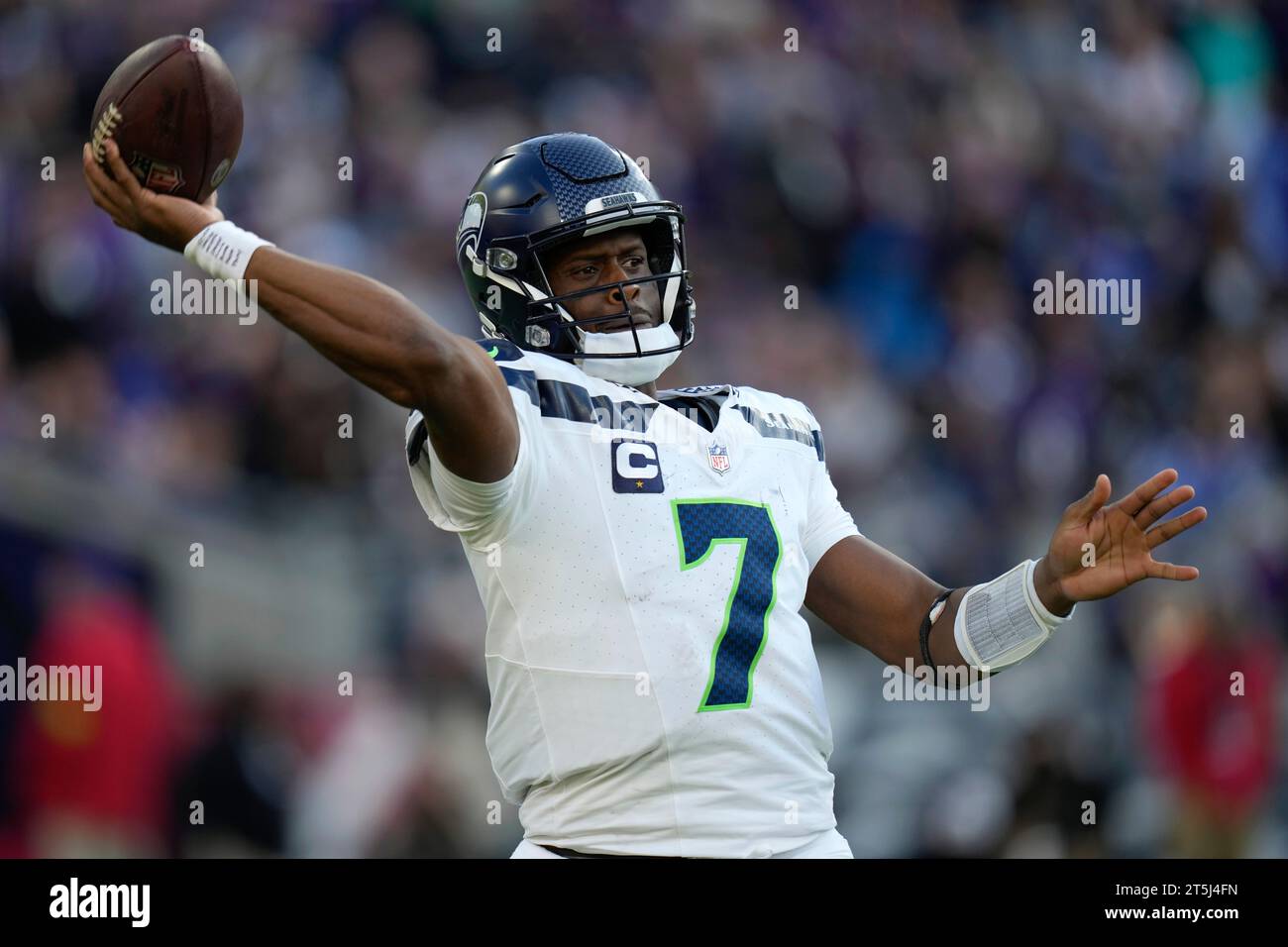 Seattle Seahawks quarterback Geno Smith throws a pass during the second ...
