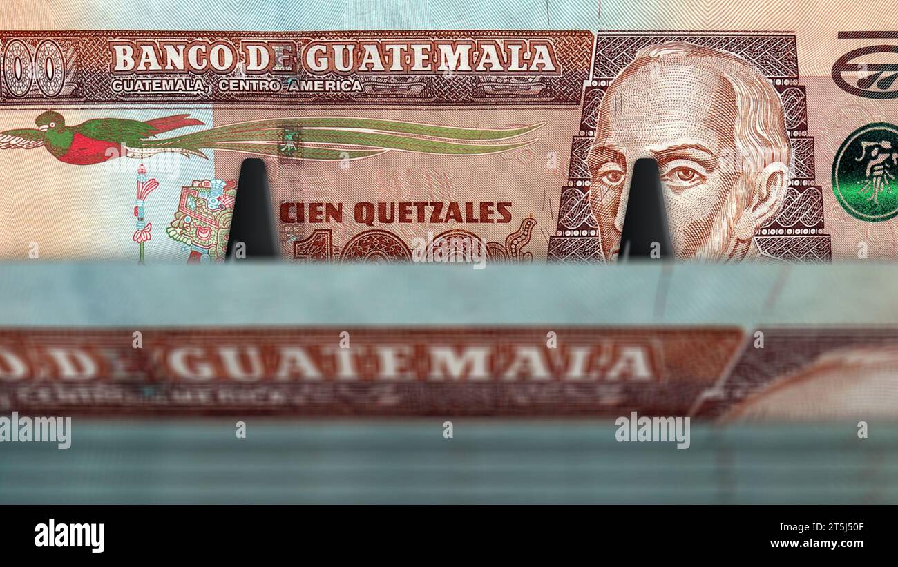 Guatemala money quetzal money pack 3d illustration. 100 GTQ banknote bundle stacks. Concept of ...