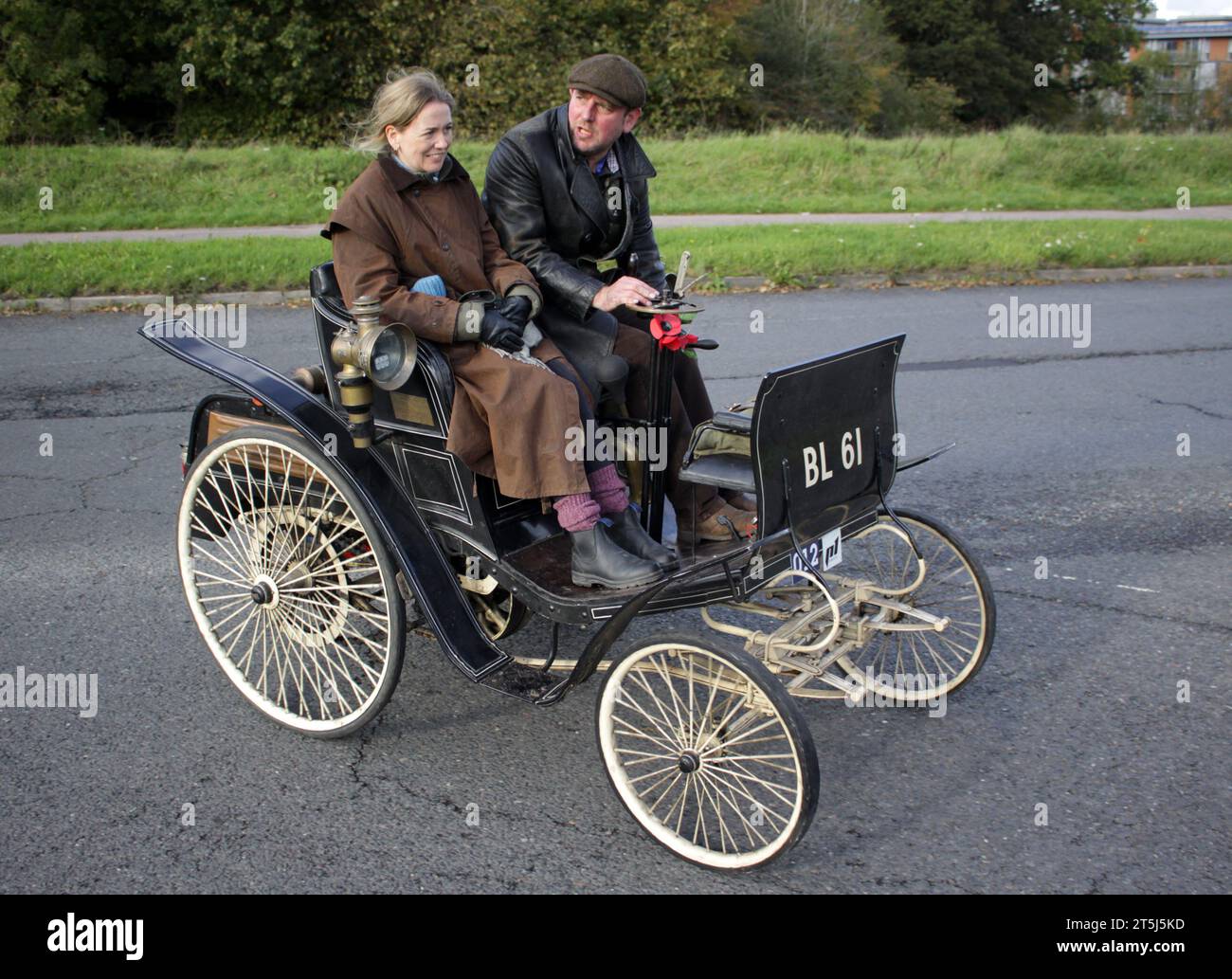 An 1898 Benz taking part in the 2023 London to Brighton veteran car run ...