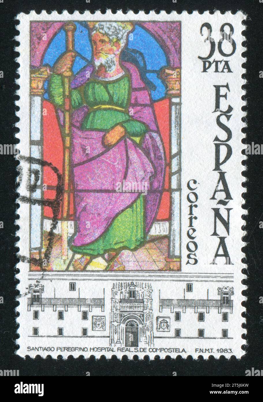 SPAIN - CIRCA 1983: stamp printed by Spain, shows St. James, Hospital ...