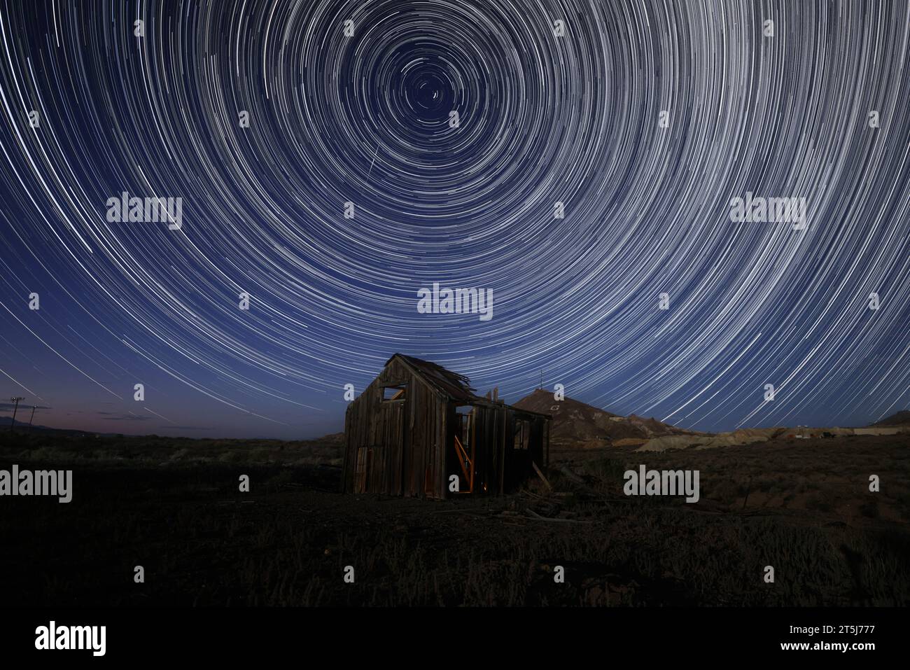 Ghost Town Night SKy Time Lapse in Goldfield, Nevada Stock Photo - Alamy