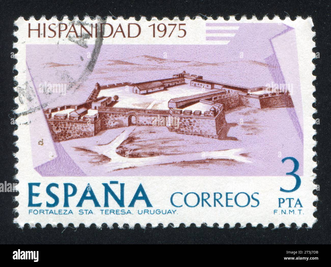 SPAIN - CIRCA 1975: stamp printed by Spain, shows Fortaleza Santa ...