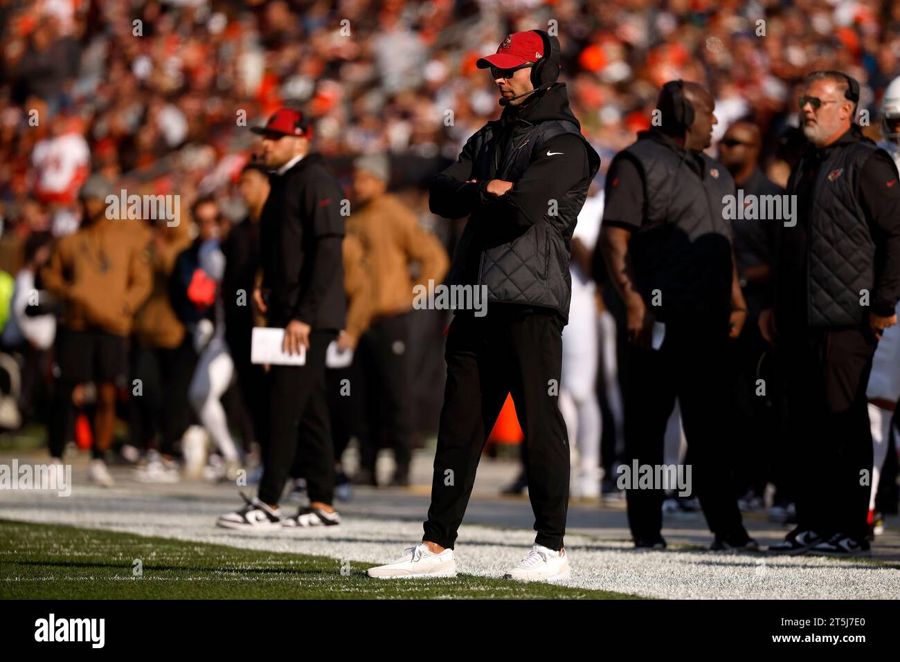 Arizona Cardinals head coach Jonathan Gannon stands on the sideline ...