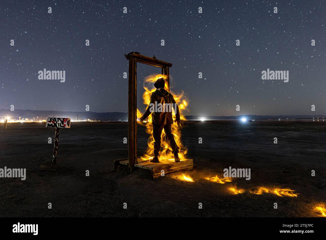 Man light painted fire hi-res stock photography and images - Alamy