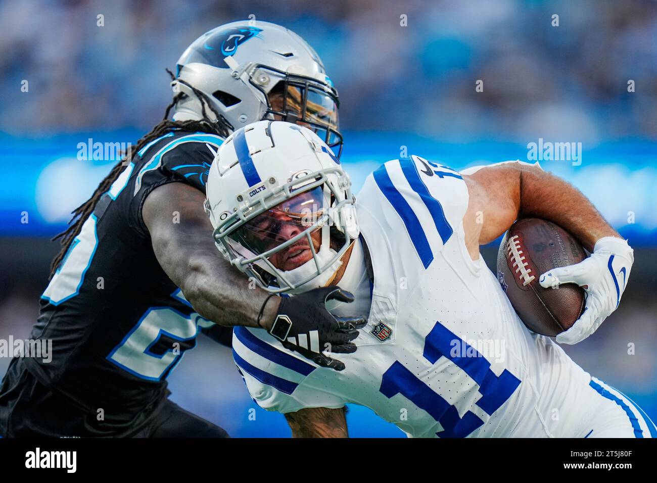 Indianapolis Colts wide receiver Michael Pittman Jr. is tackled by by ...