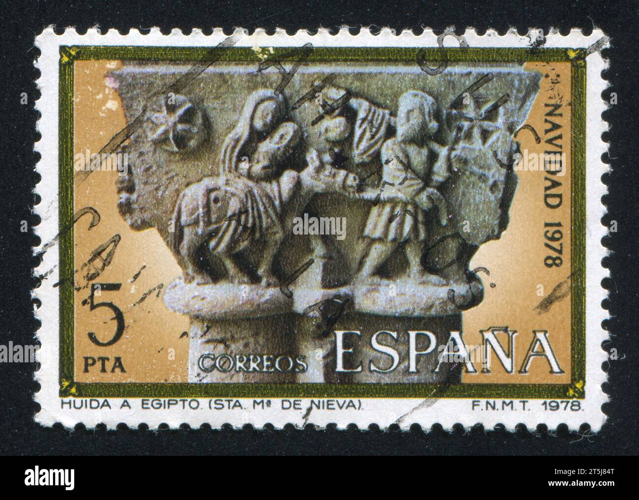 SPAIN - CIRCA 1978: stamp printed by Spain, shows Flight into Egypt ...
