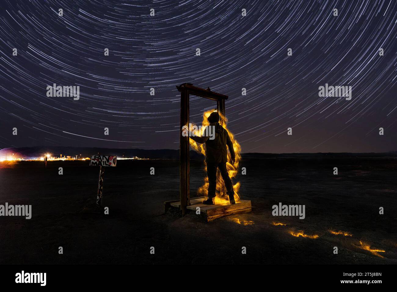 Man light painted fire hi-res stock photography and images - Alamy