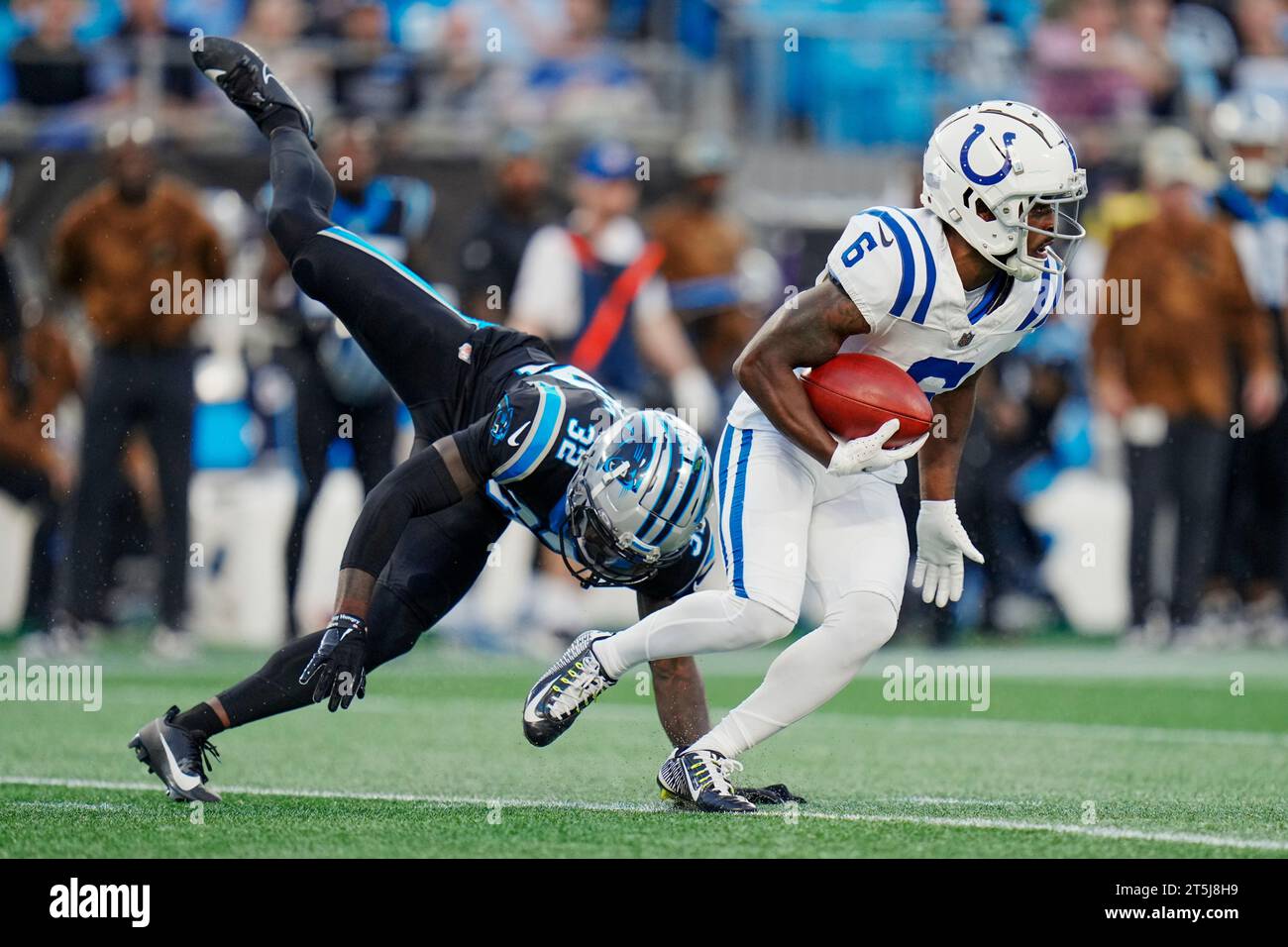 Indianapolis Colts wide receiver Isaiah McKenzie runs past Carolina ...