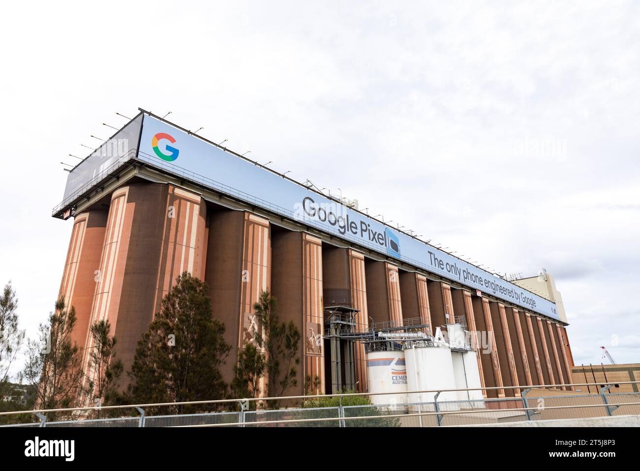 Sydney Australia Glebe Island heritage silos and the silo billboard ...