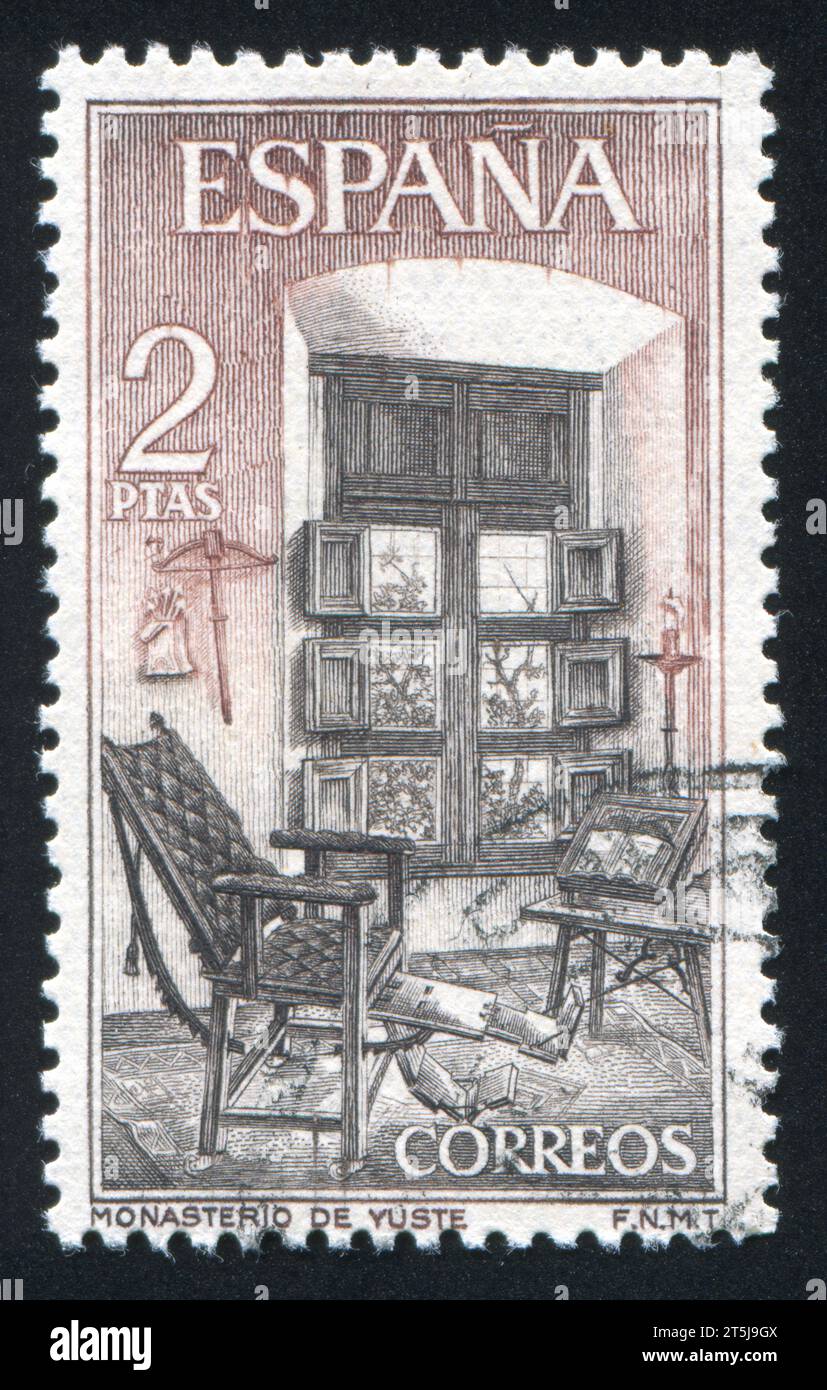 SPAIN - CIRCA 1965: stamp printed by Spain, shows Chamber of Charles V ...