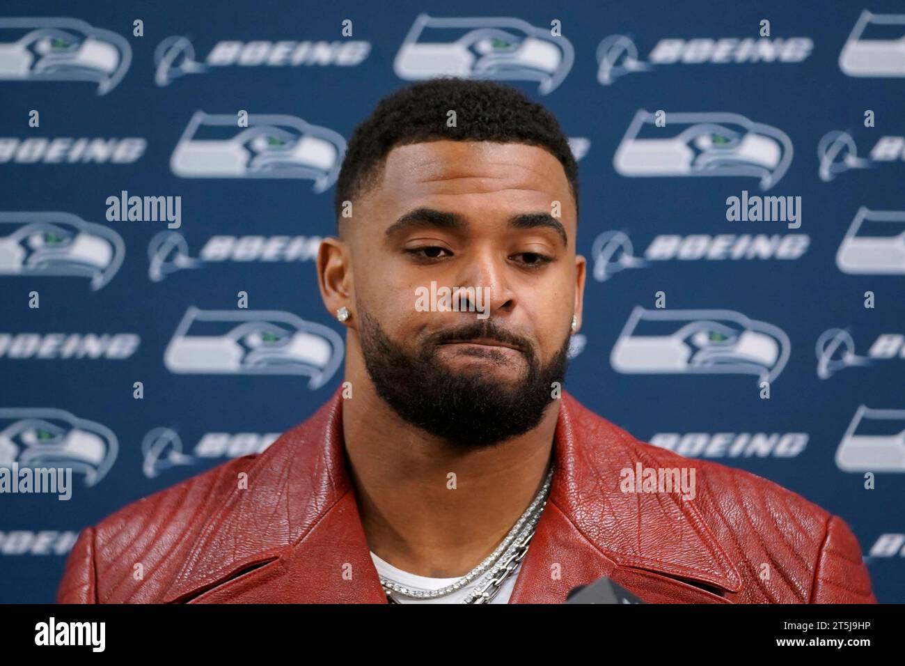 Seattle Seahawks safety Jamal Adams speaks during a news conference ...