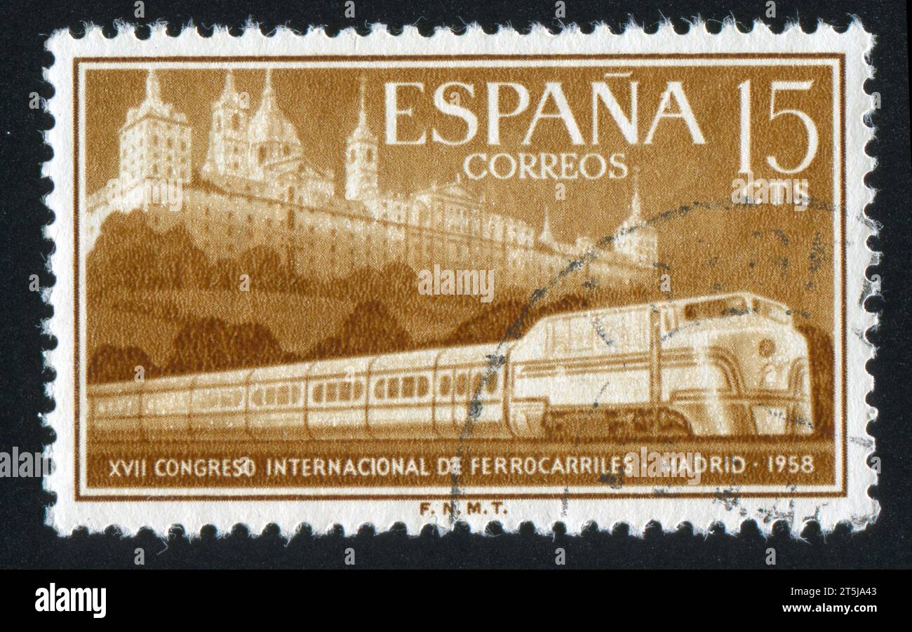 SPAIN - CIRCA 1958: stamp printed by Spain, shows Escorial and ...