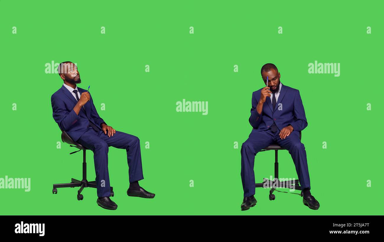 Businessman thinking on greenscreen hi-res stock photography and images ...