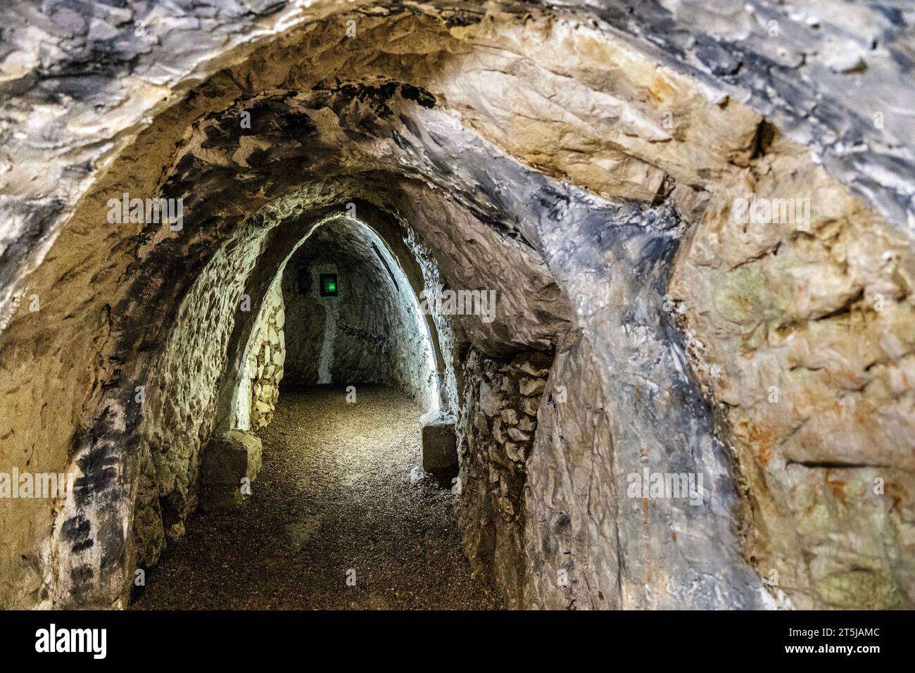 Interior of man-made chalk caverns The Hellfire Caves in West Wycombe ...