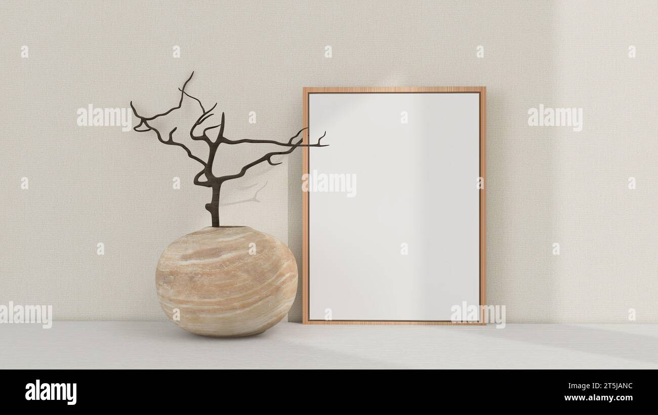 Vertical frame, table decor. Frame mockup Stock Photo - Alamy