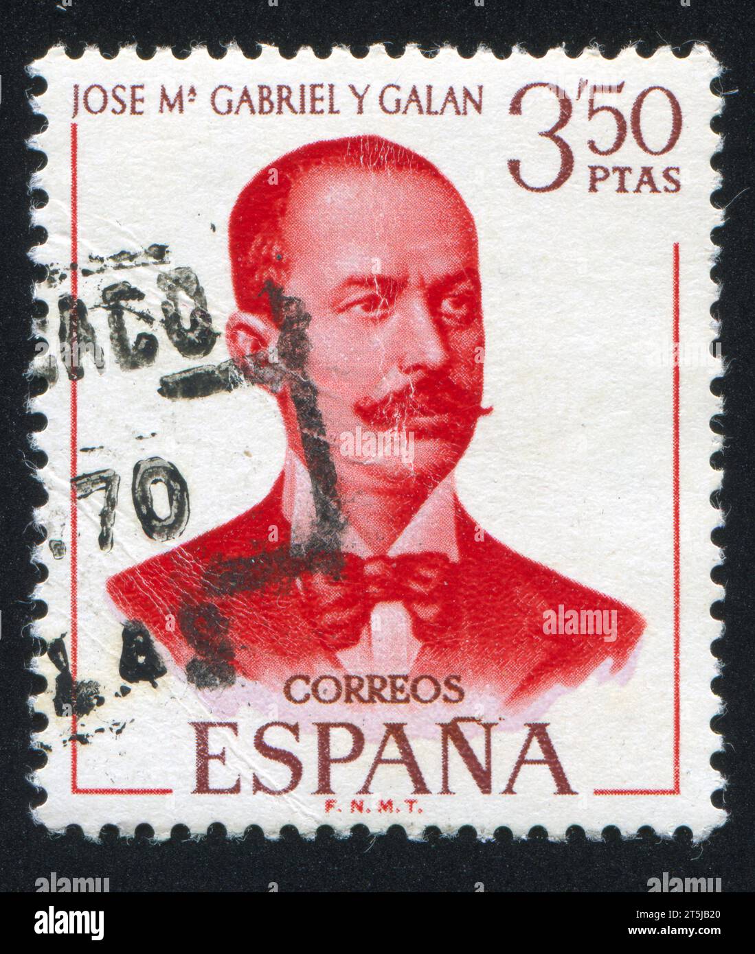 SPAIN - CIRCA 1970: stamp printed by Spain, shows Jose M. Gabriel y ...